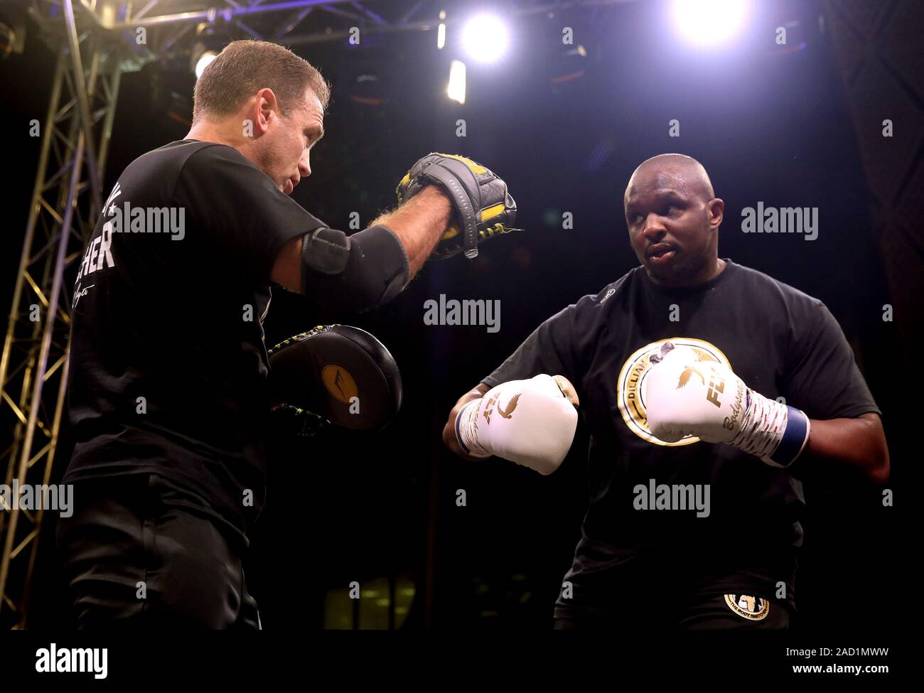 Dillian Whyte (right) with trainer Mark Tibbs at the Public Investment ...
