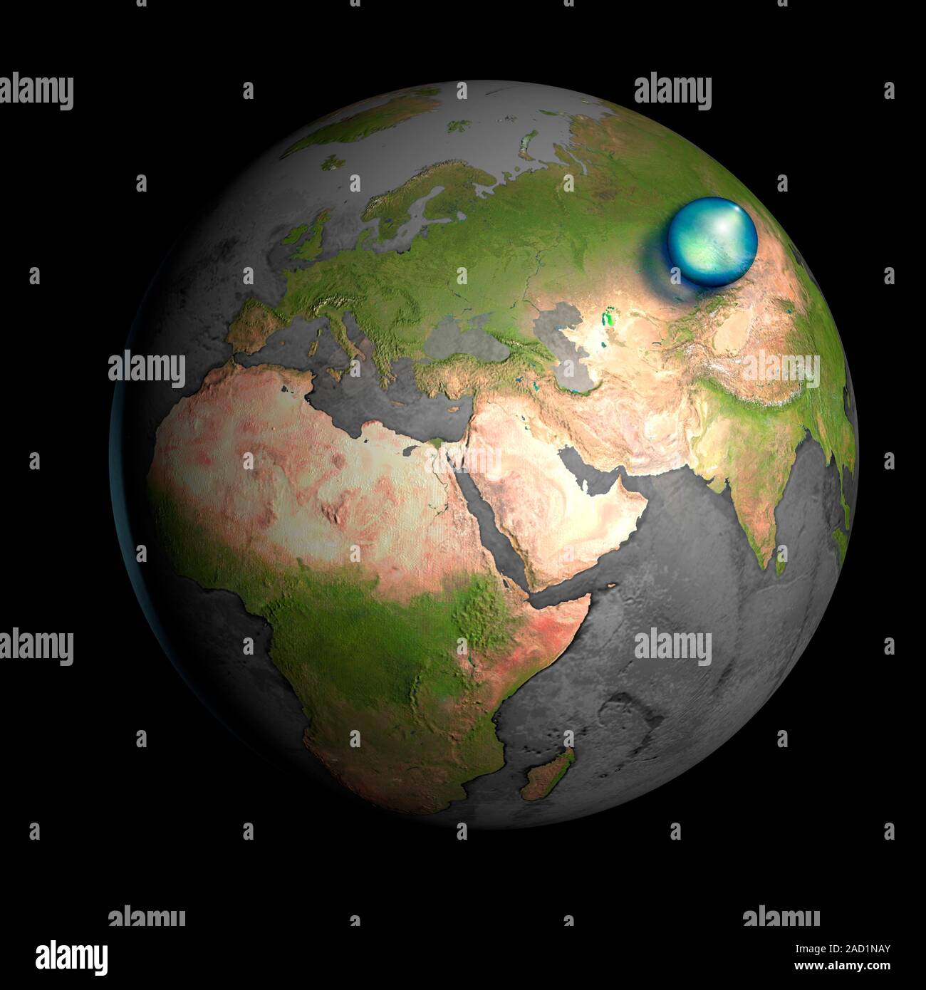 Conceptual computer artwork of the total volume of the Earth's water ...