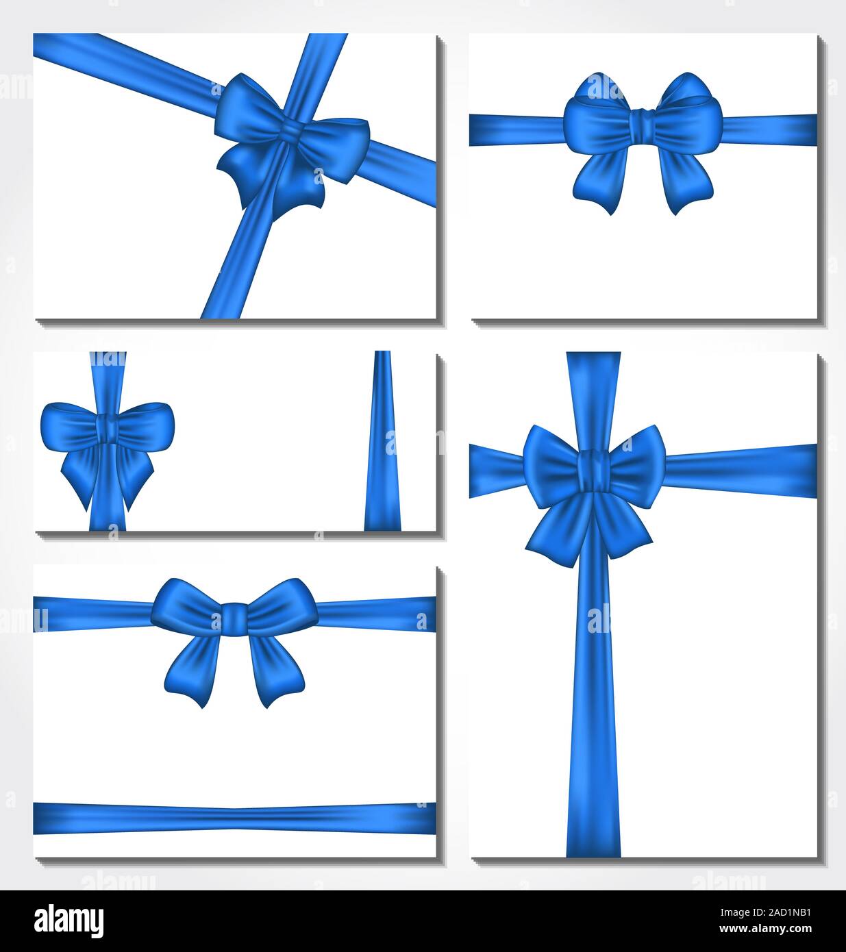 Set of blue gift bows for design packing Stock Photo - Alamy