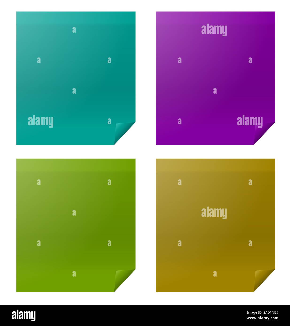 Set Colorful Four Paper Stickers Stock Photo - Alamy