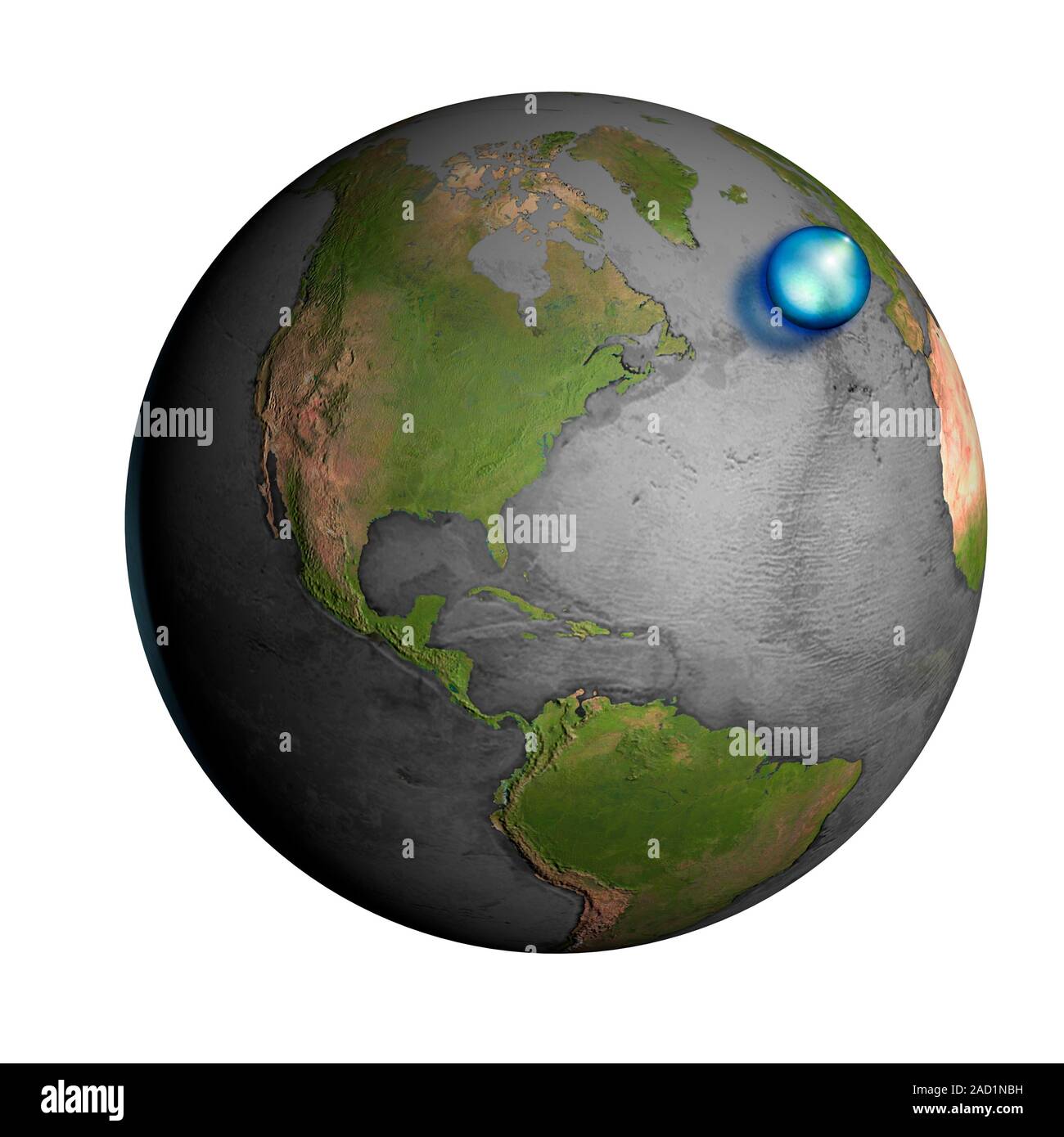 Conceptual computer artwork of the total volume of the Earth's water ...