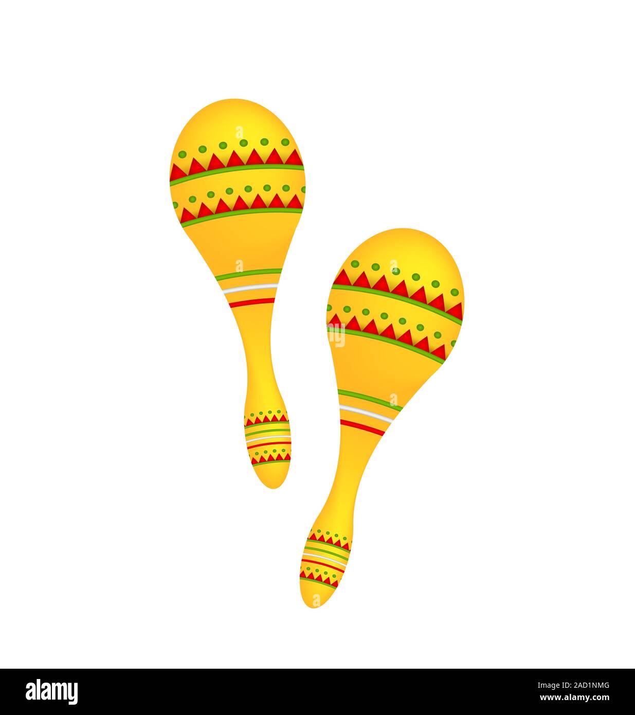Pair Colorful Maracas Isolated on White Background Stock Photo - Alamy