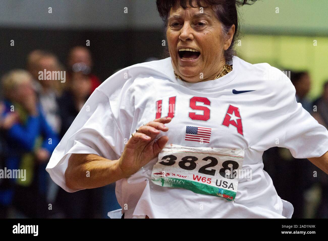 Mary Trotto (b. 1948), American masters athlete, shows the joy of ...