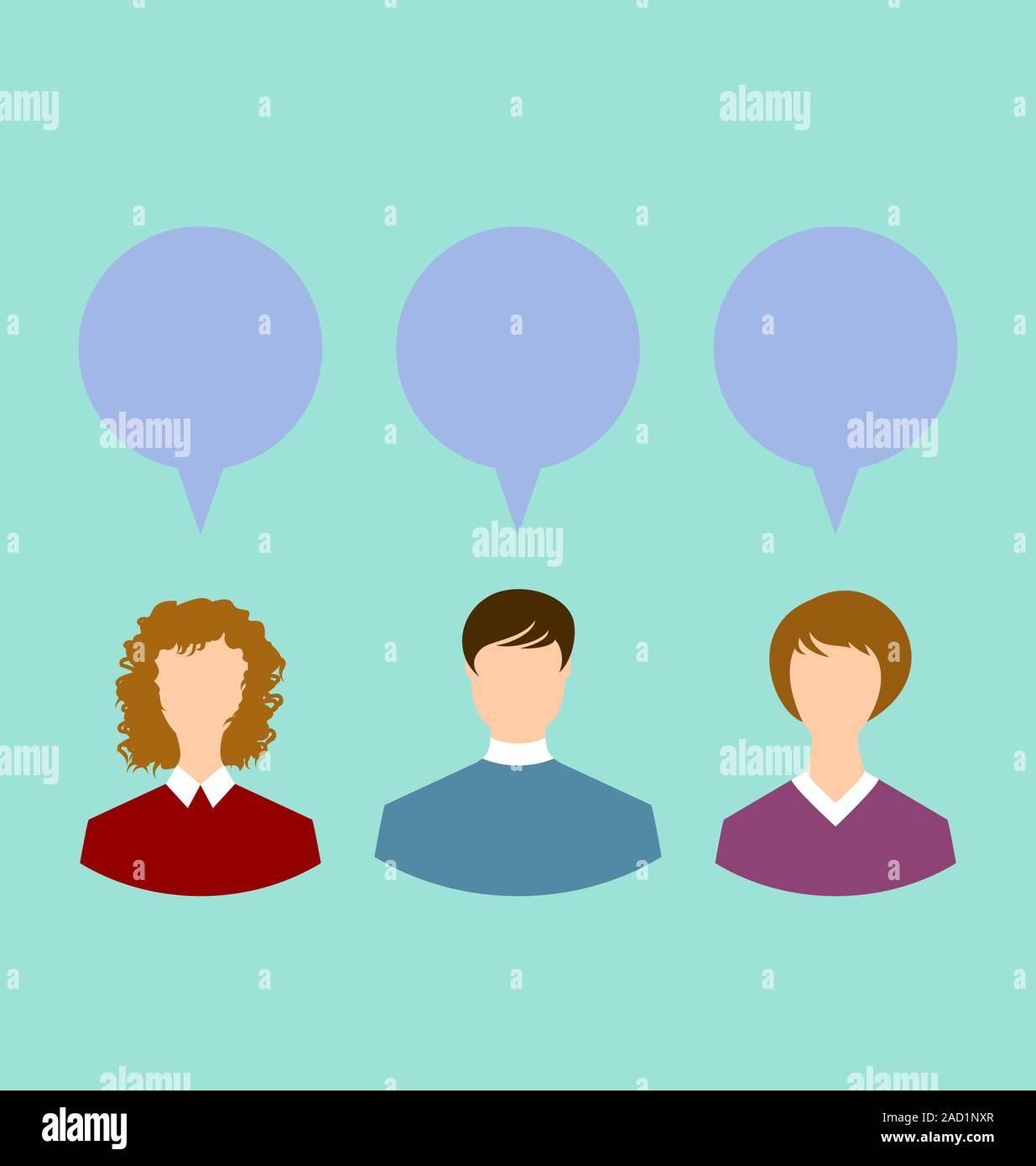 People with chat speech bubbles, social network Stock Photo - Alamy