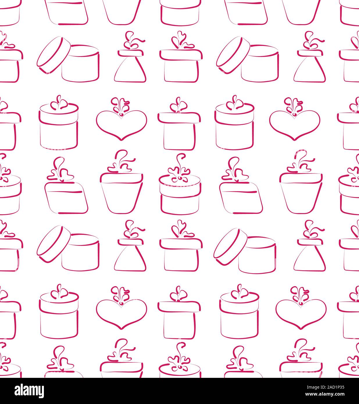 Seamless Texture of Outline Colorful Gift Boxes Stock Photo - Alamy