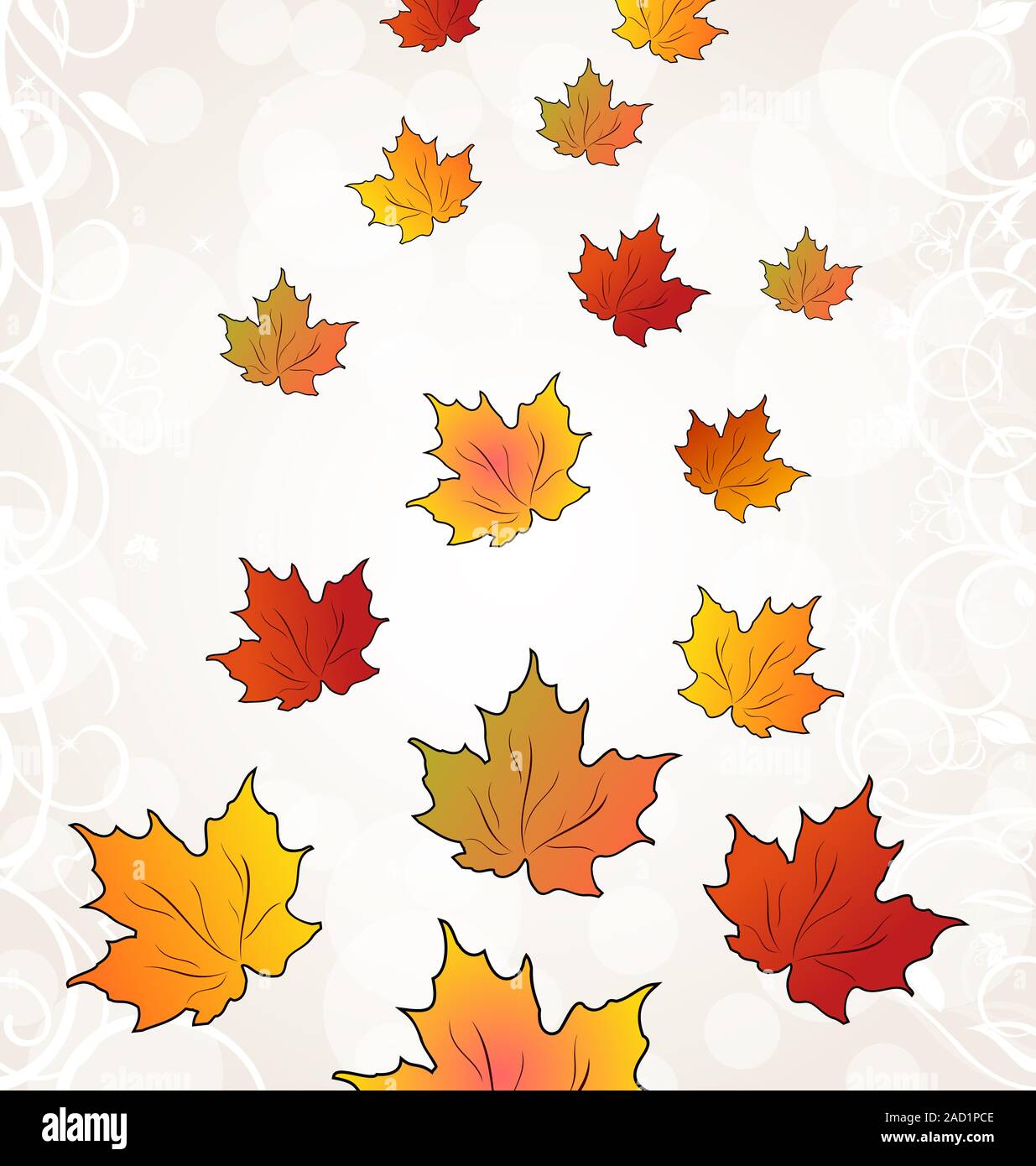 Beautiful flying leaves background hi-res stock photography and images ...