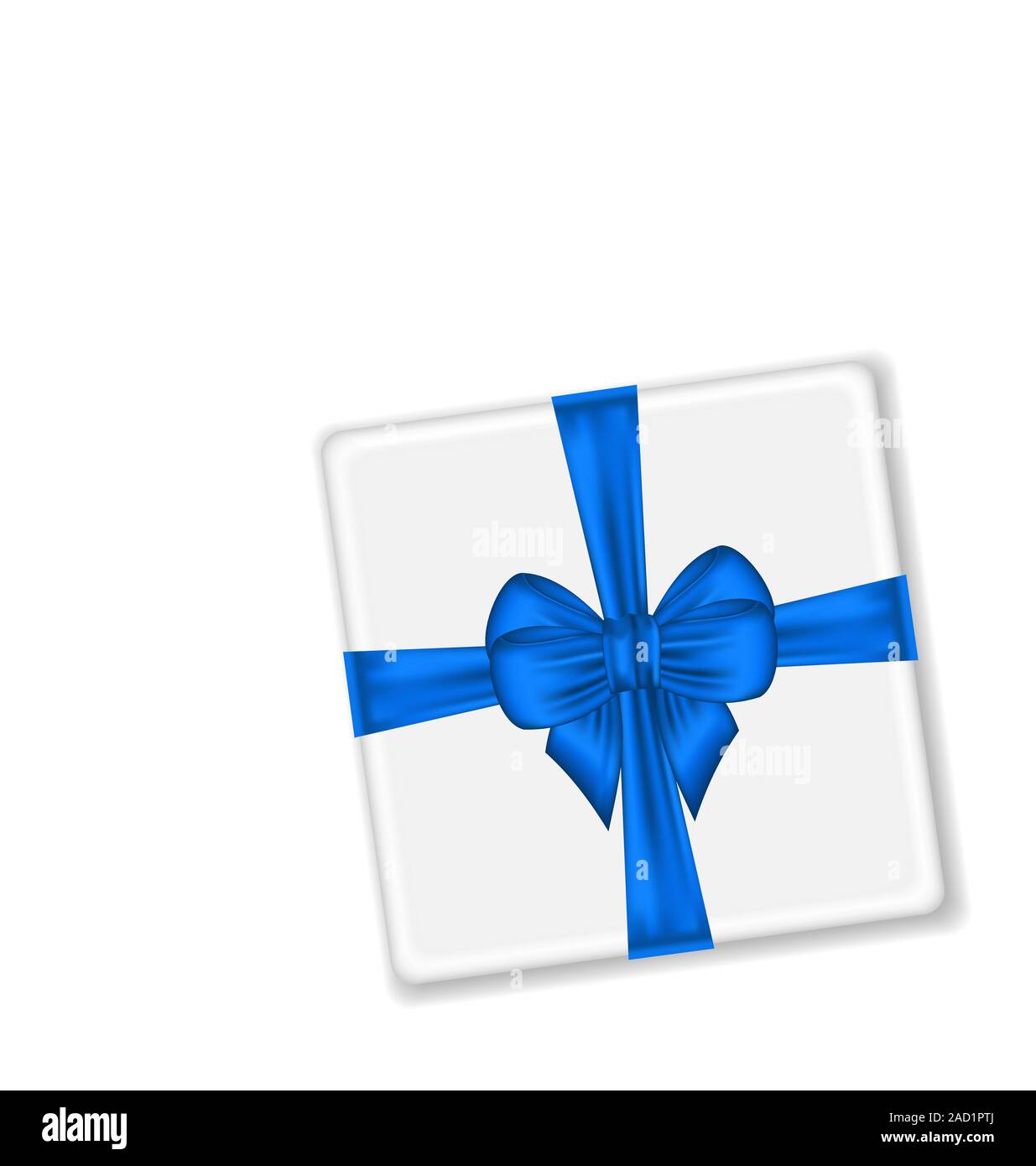 Blue present with blue bow Cut Out Stock Images & Pictures - Alamy