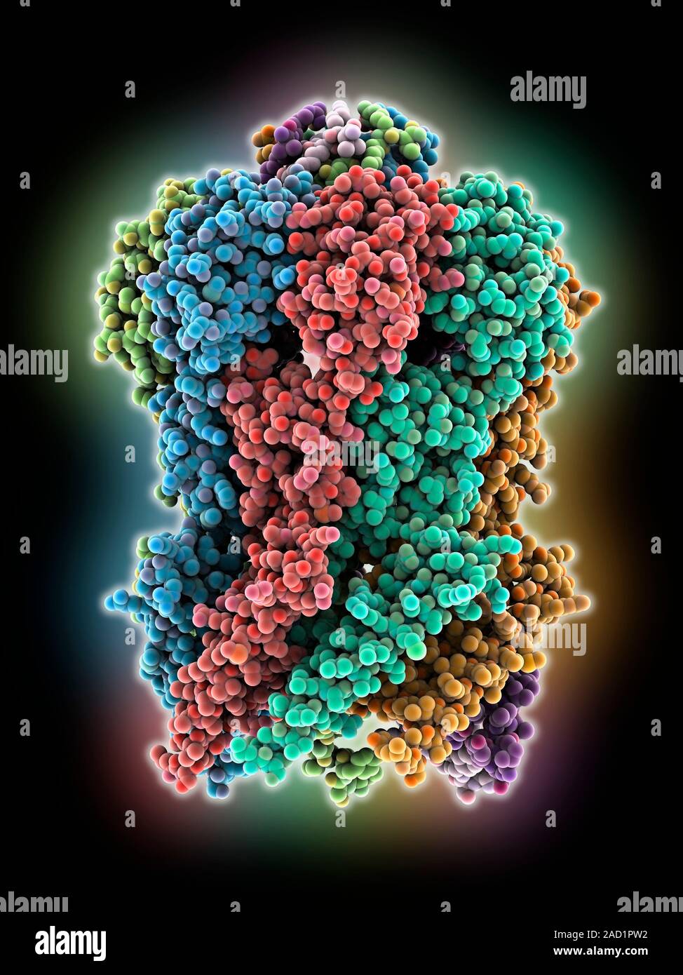 MscS ion channel protein structure. Molecular model of a ...