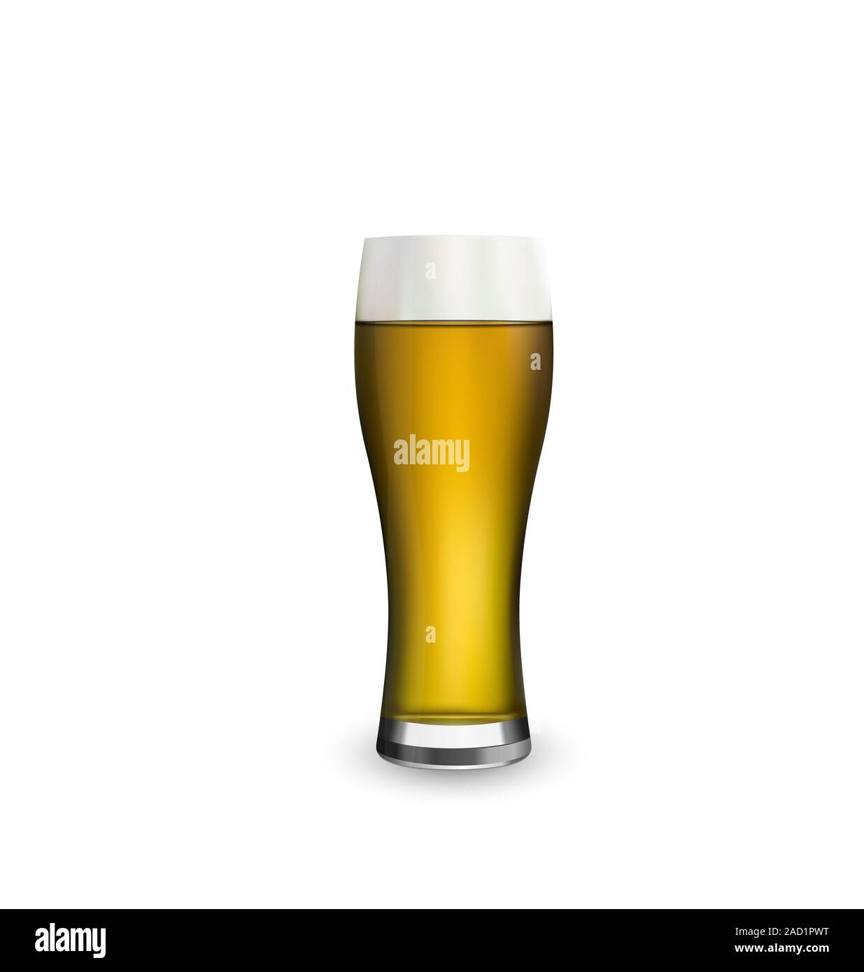 Close up realistic glass of beer isolated on white background Stock ...