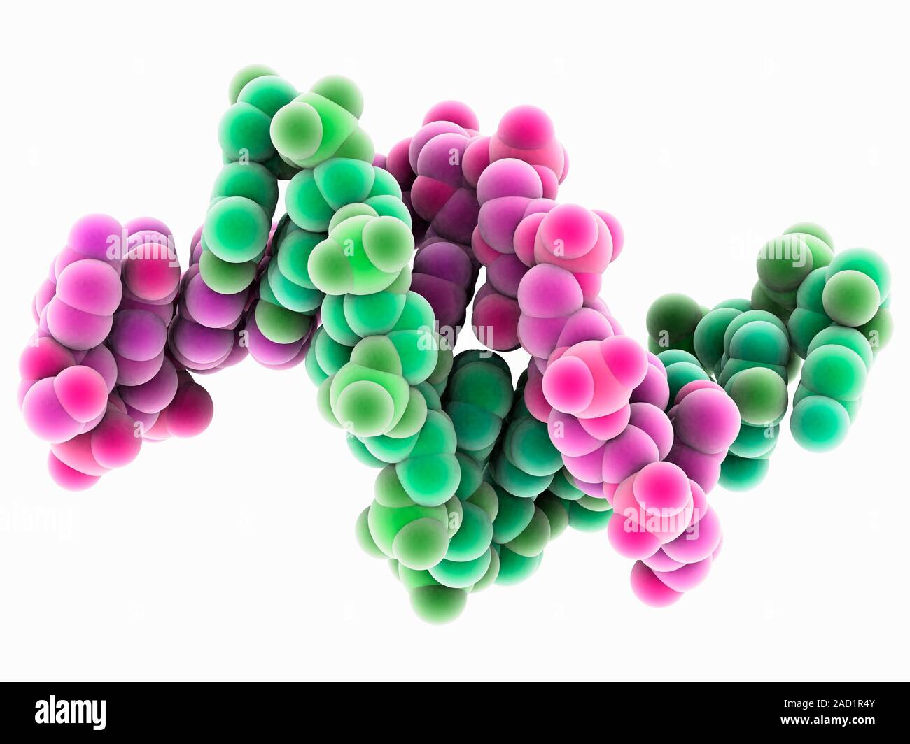 Synthetic DNA. Molecule model of a synthetic form of DNA ...