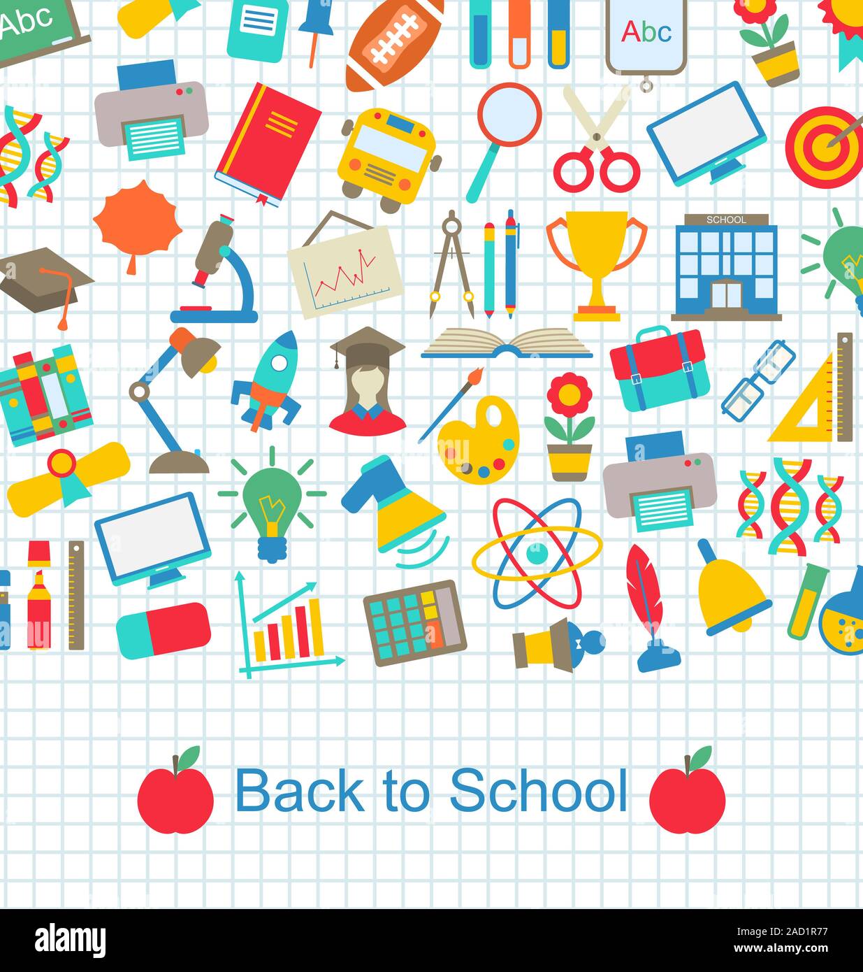 Back to School Background with Education Objects Stock Photo - Alamy