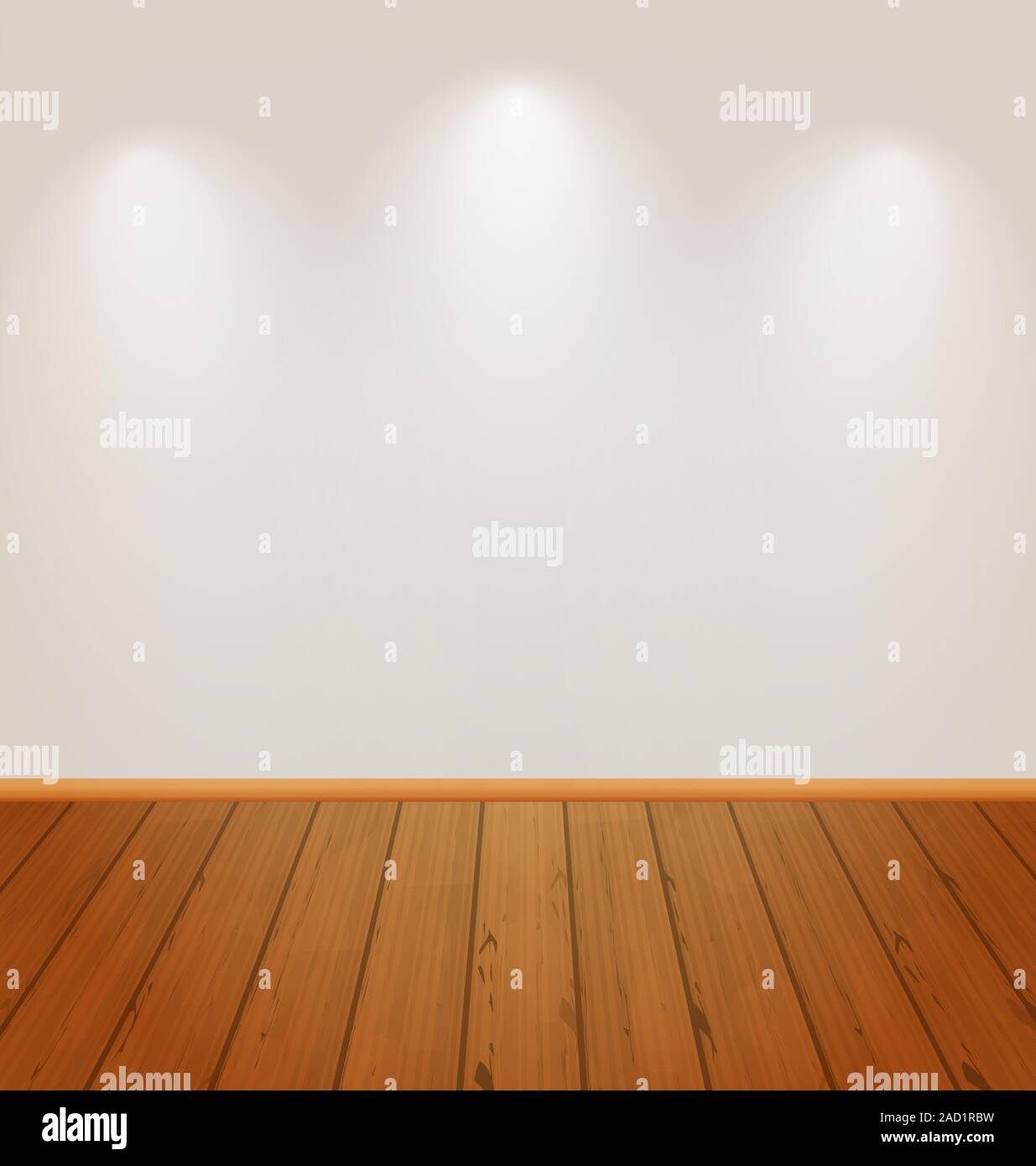 Empty wall with light and wooden floor Stock Photo - Alamy
