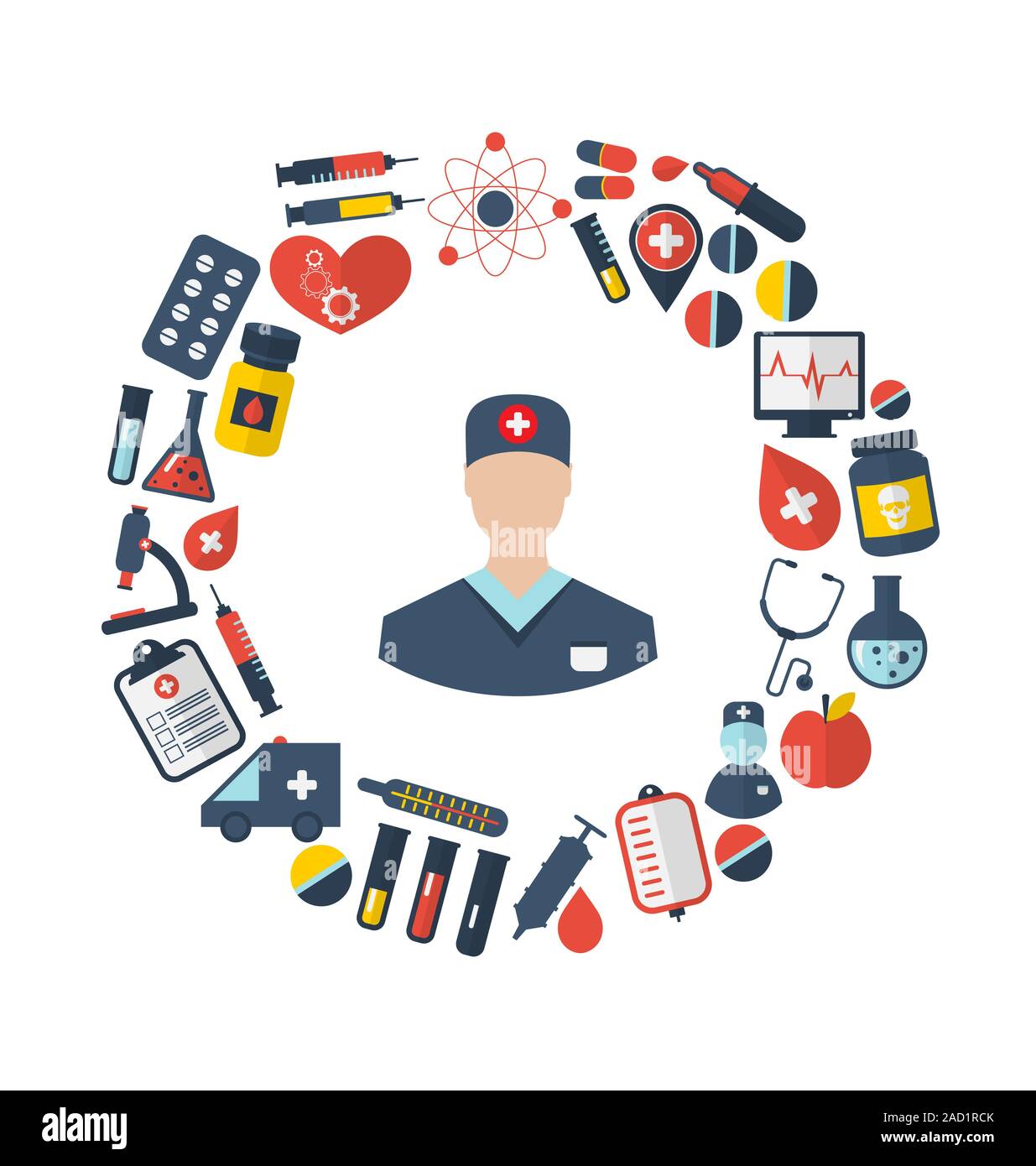 Science microscope illustration colorful equipment hi-res stock ...