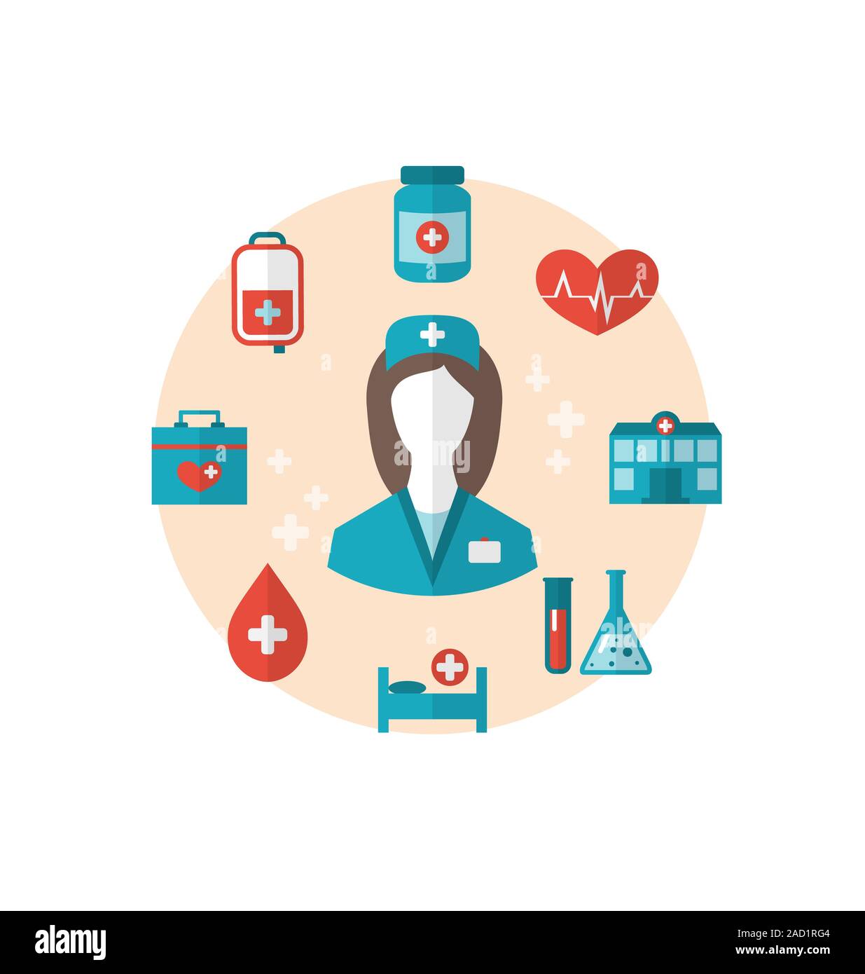 Pharmacy flat design web Cut Out Stock Images & Pictures - Alamy