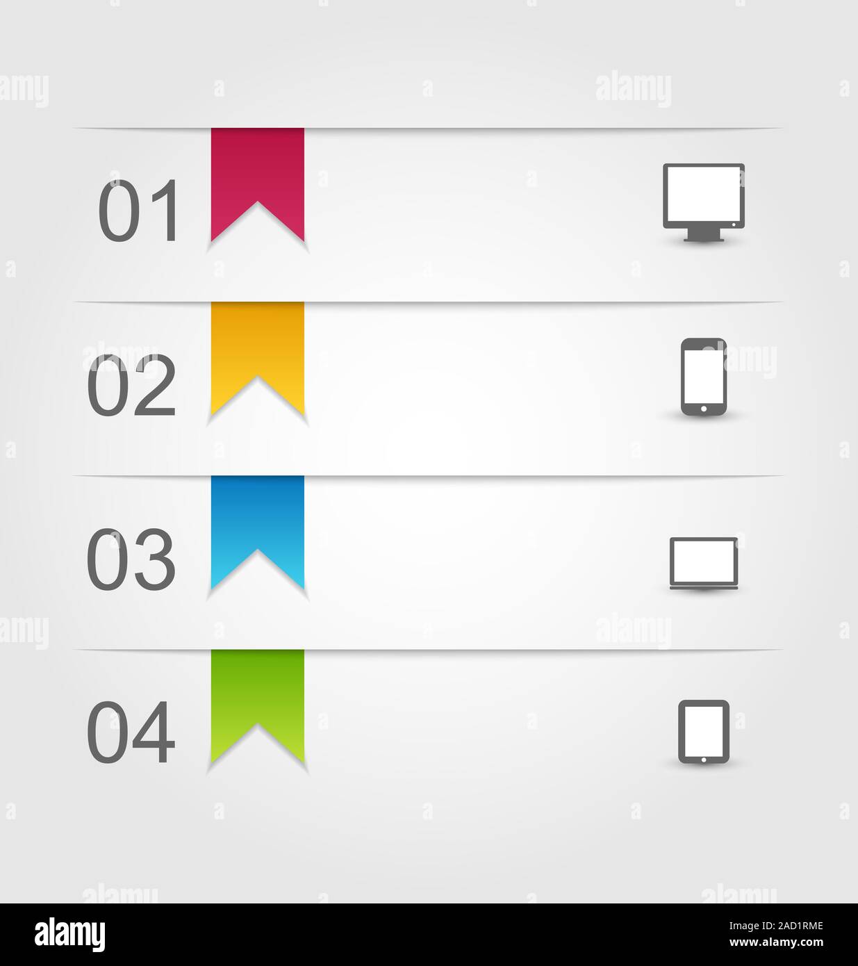 Infographic design template with paper tags with electric device Stock ...