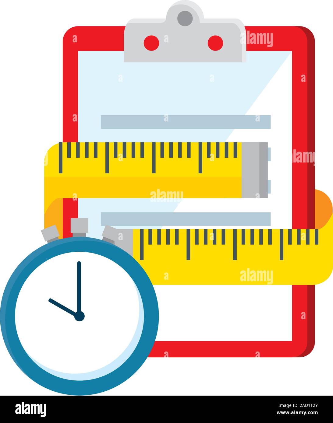 measuring tape with clipboard and chronometer Stock Vector Image & Art ...