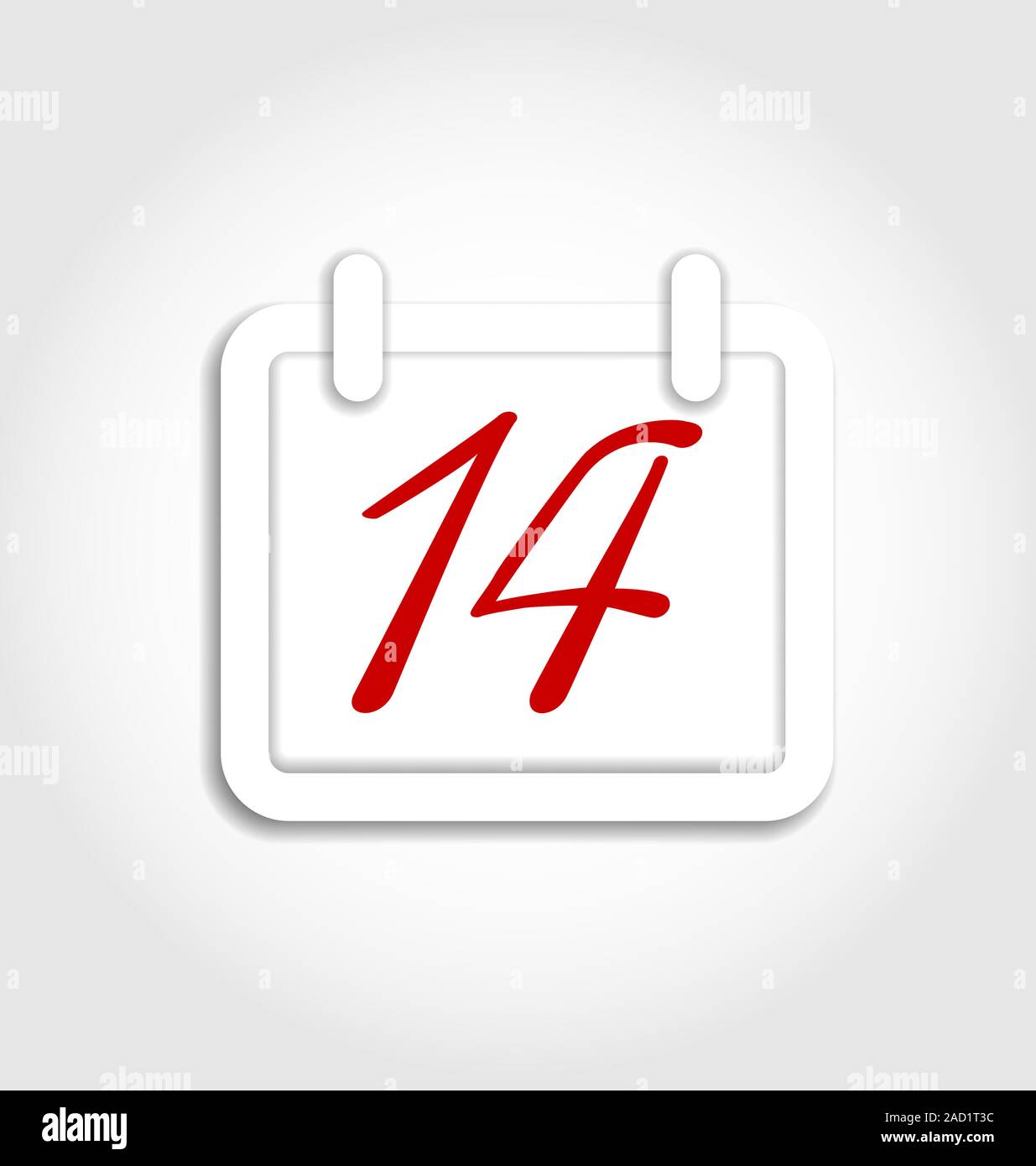 Calendar icon for Valentines day on 14th february Stock Photo - Alamy