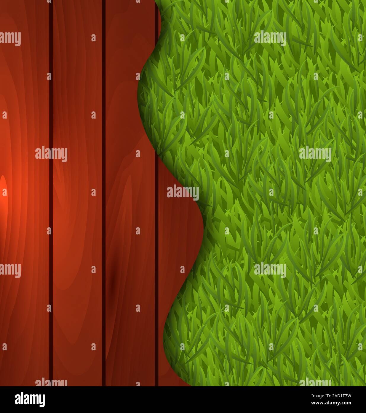 Eco design - freshness spring green grass and wooden floor Stock Photo ...