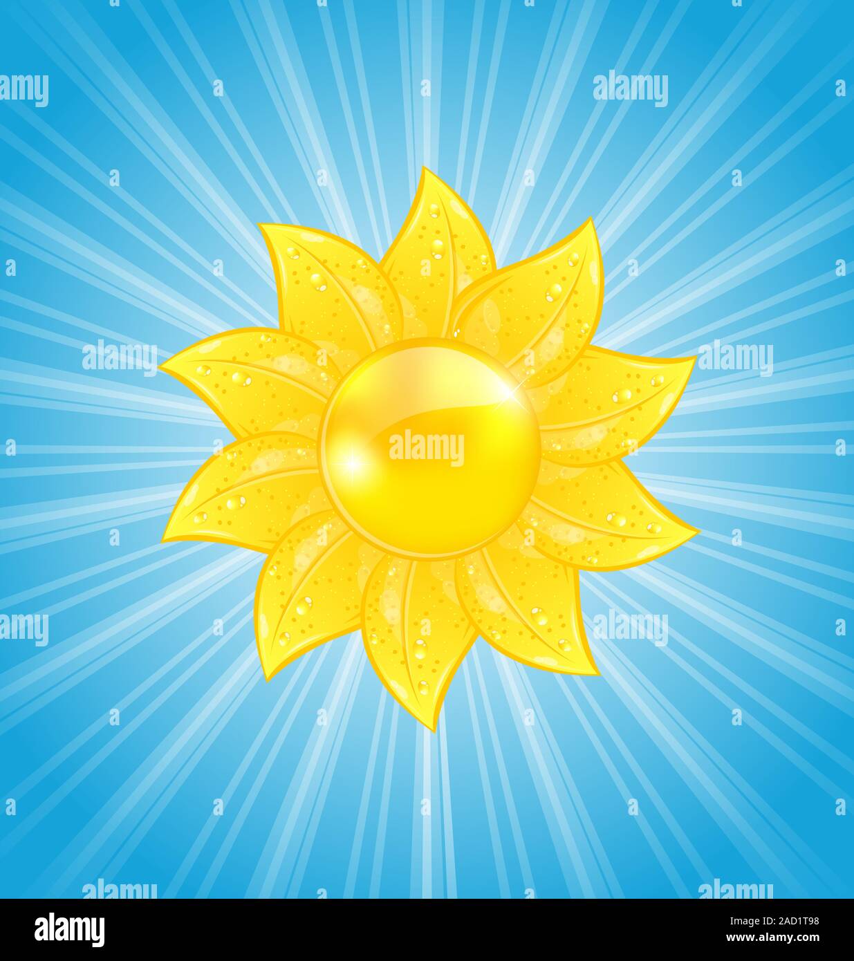 Abstract background with sun and light rays Stock Photo - Alamy