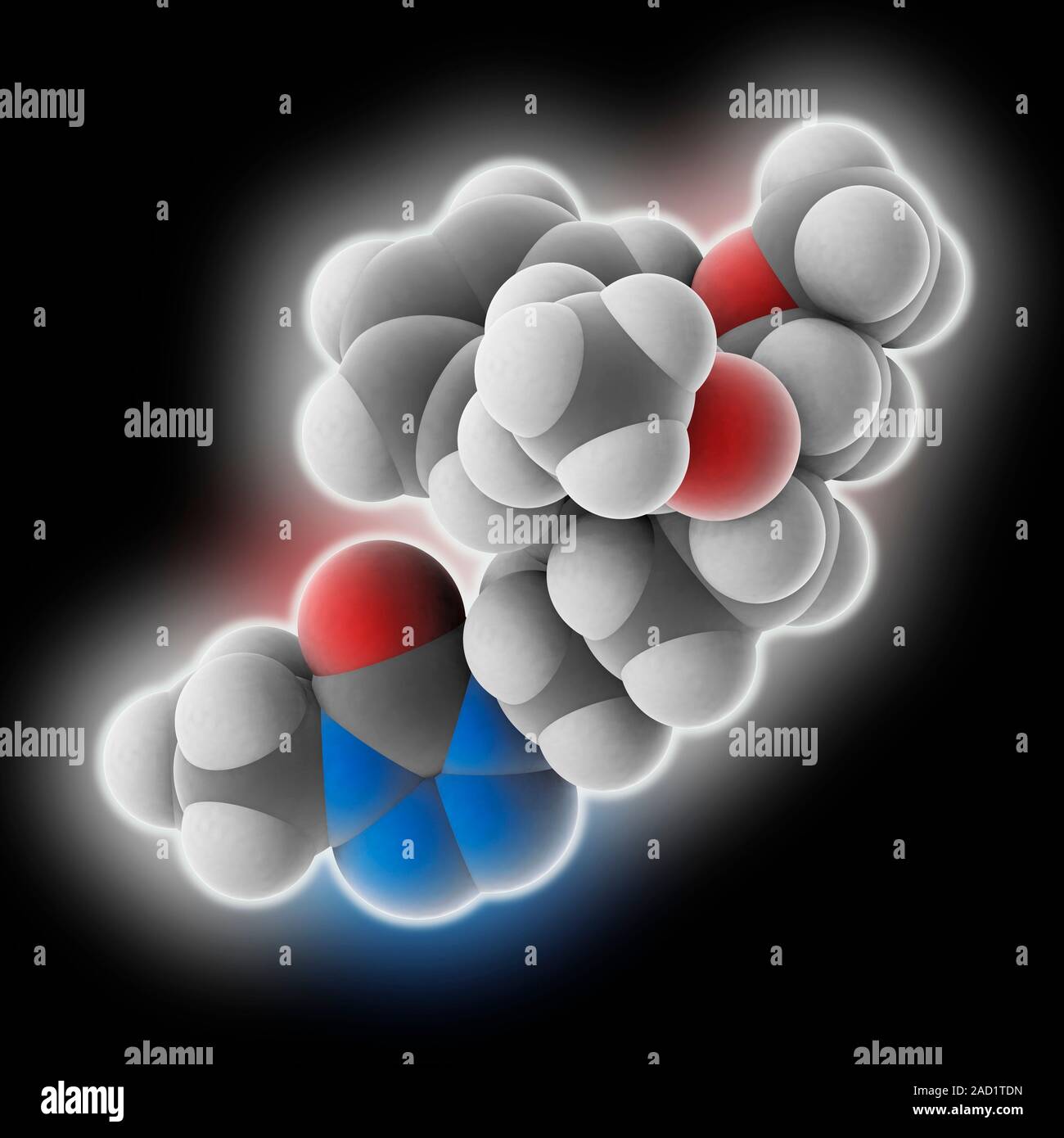 Alfentanil. Molecular model of the synthetic analgesic drug alfentanil ...