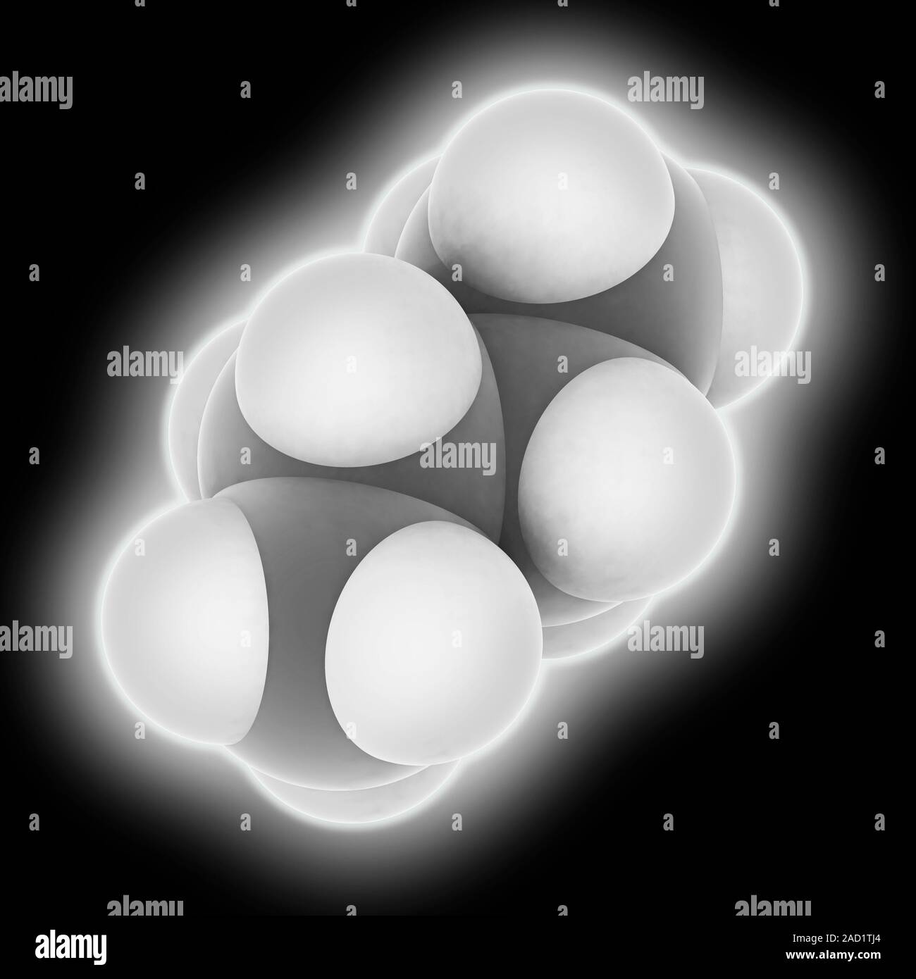 Butane. Molecular model of the alkane butane (C4.H10). This chemical is ...