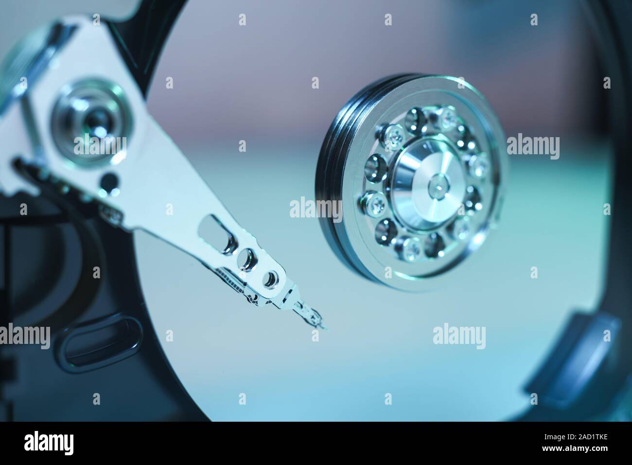 Close up detail of an open hard disk background Stock Photo - Alamy