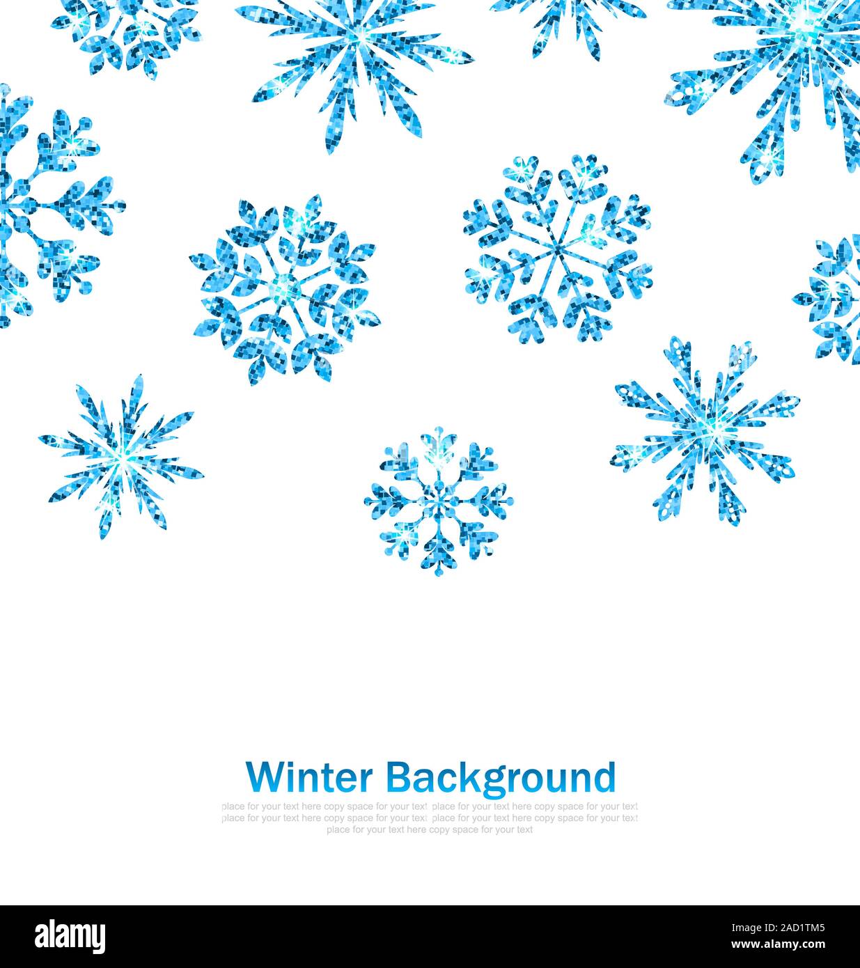 Winter Background with Sparkle Snowflakes Stock Photo - Alamy