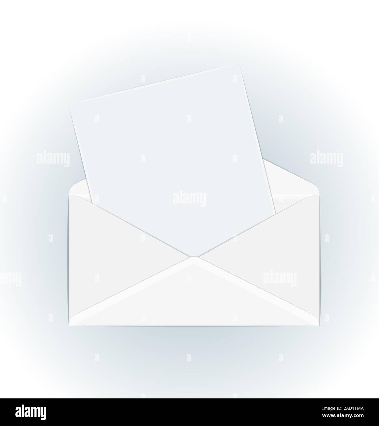 White open envelope with paper card Stock Photo - Alamy
