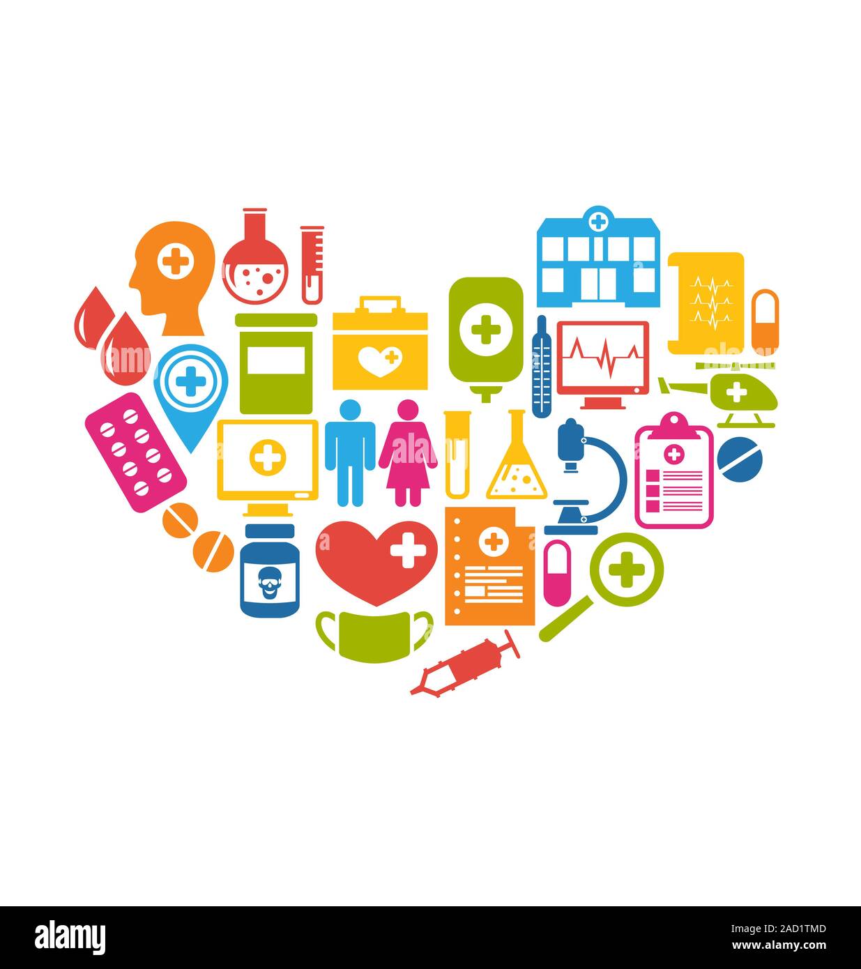 Colorful Medical Icons Stock Photo - Alamy