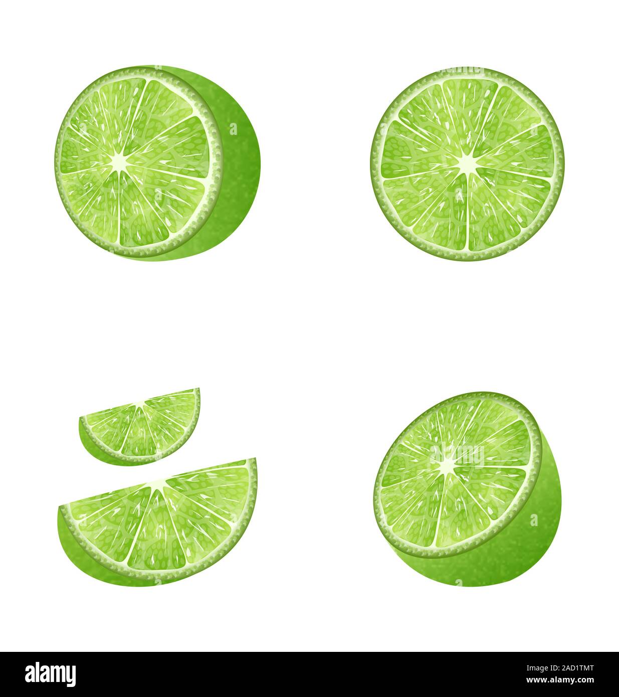 Lime segments cut half hi-res stock photography and images - Alamy