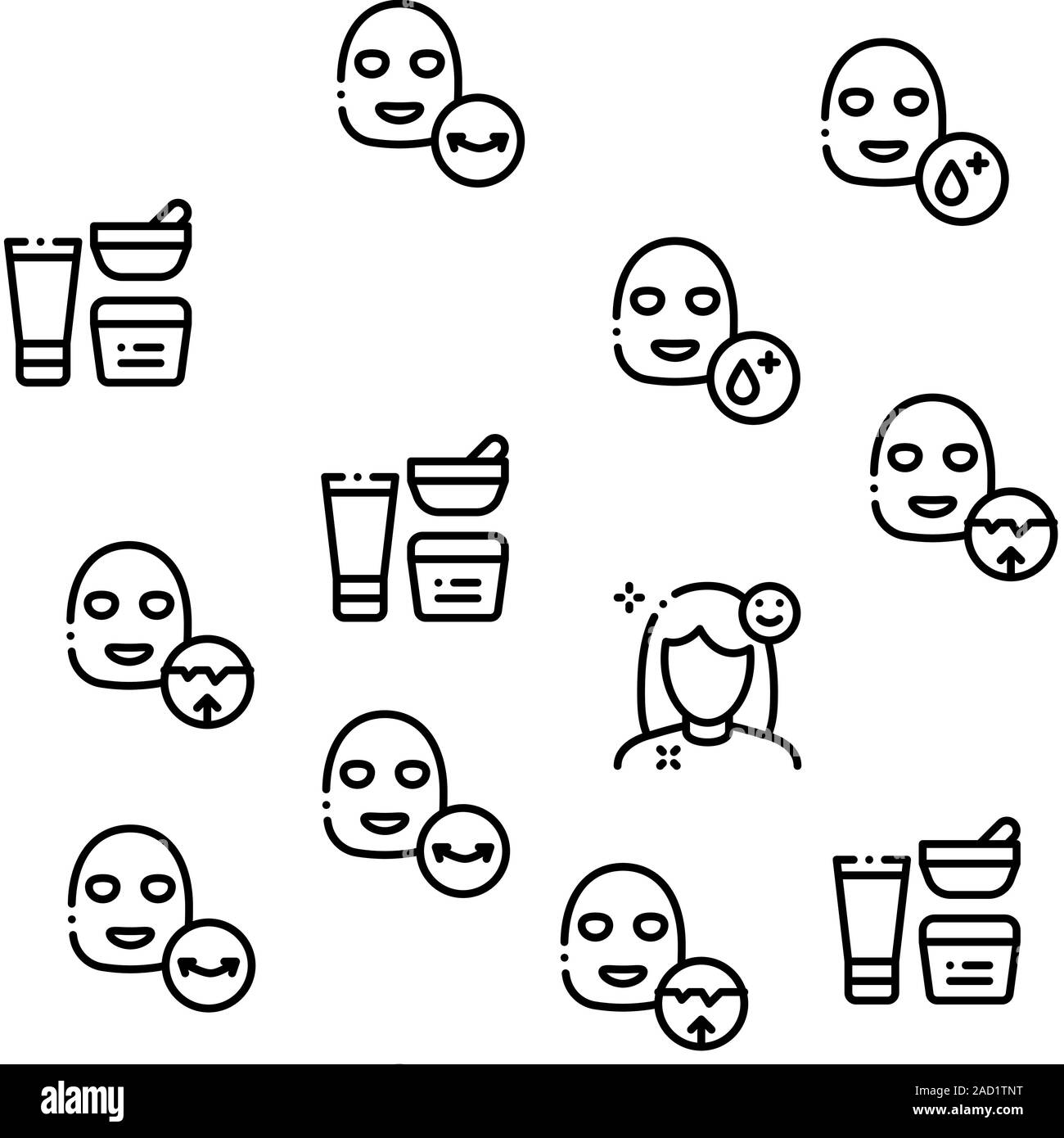 Facial Mask Healthcare Seamless Pattern Vector Stock Vector Image & Art ...