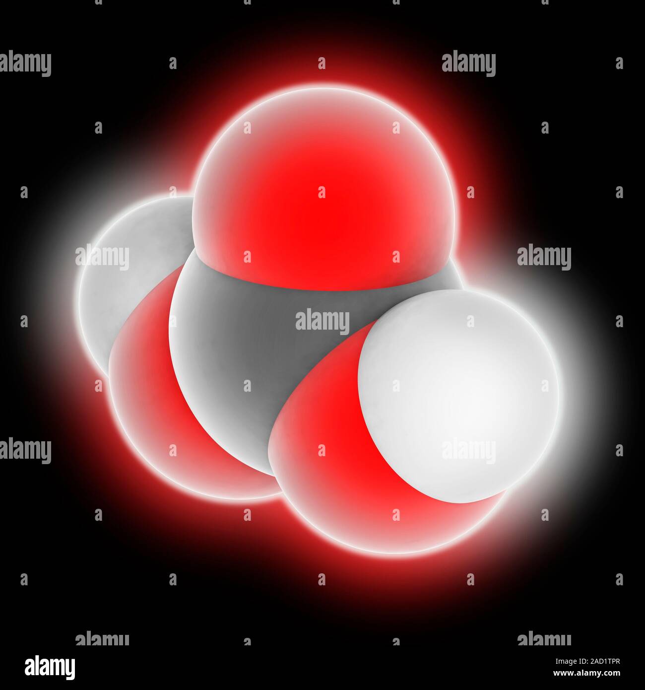Carbonic acid. Molecular model of the weak acid known as carbonic acid ...