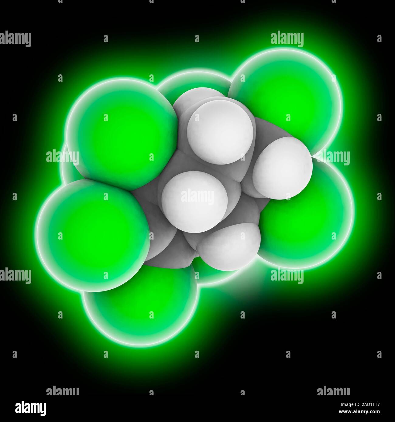 Chlordane. Molecular model of the banned organochlorine insecticide ...
