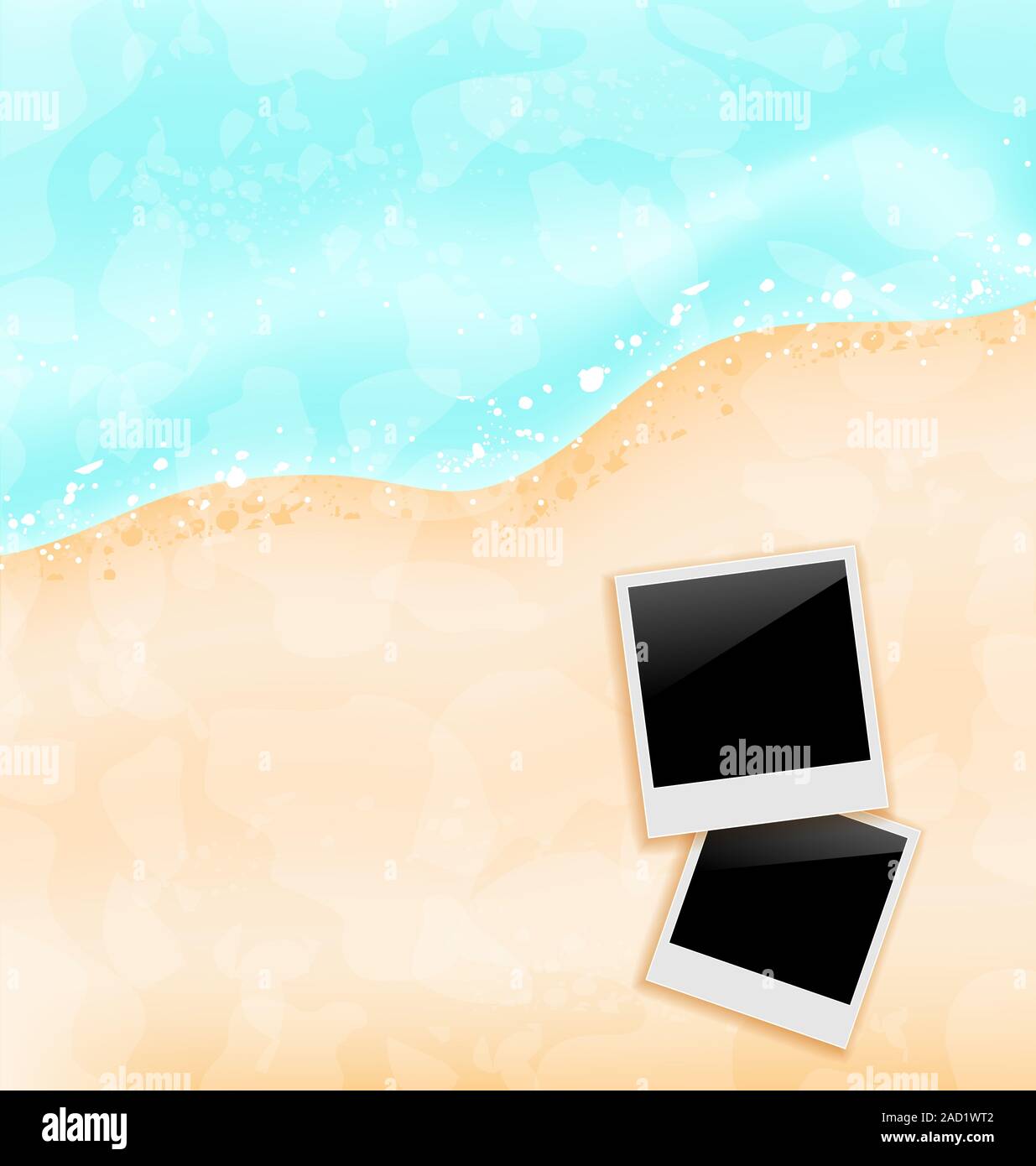 Beach background with set photo frames Stock Photo - Alamy