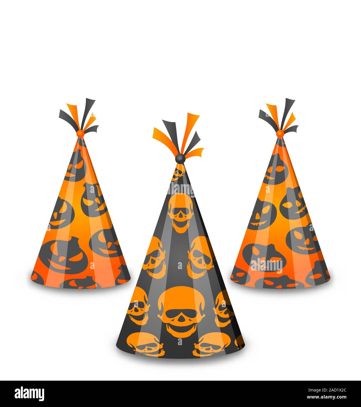 Halloween party hats isolated on white background Stock Photo - Alamy