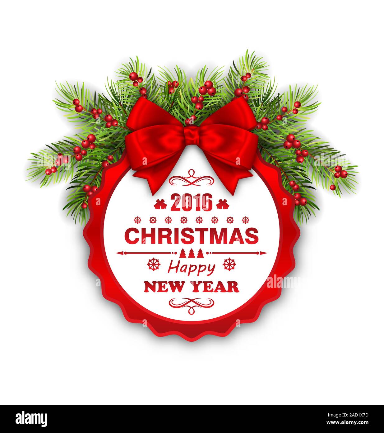 Round Banner with Red Ribbon Stock Photo - Alamy