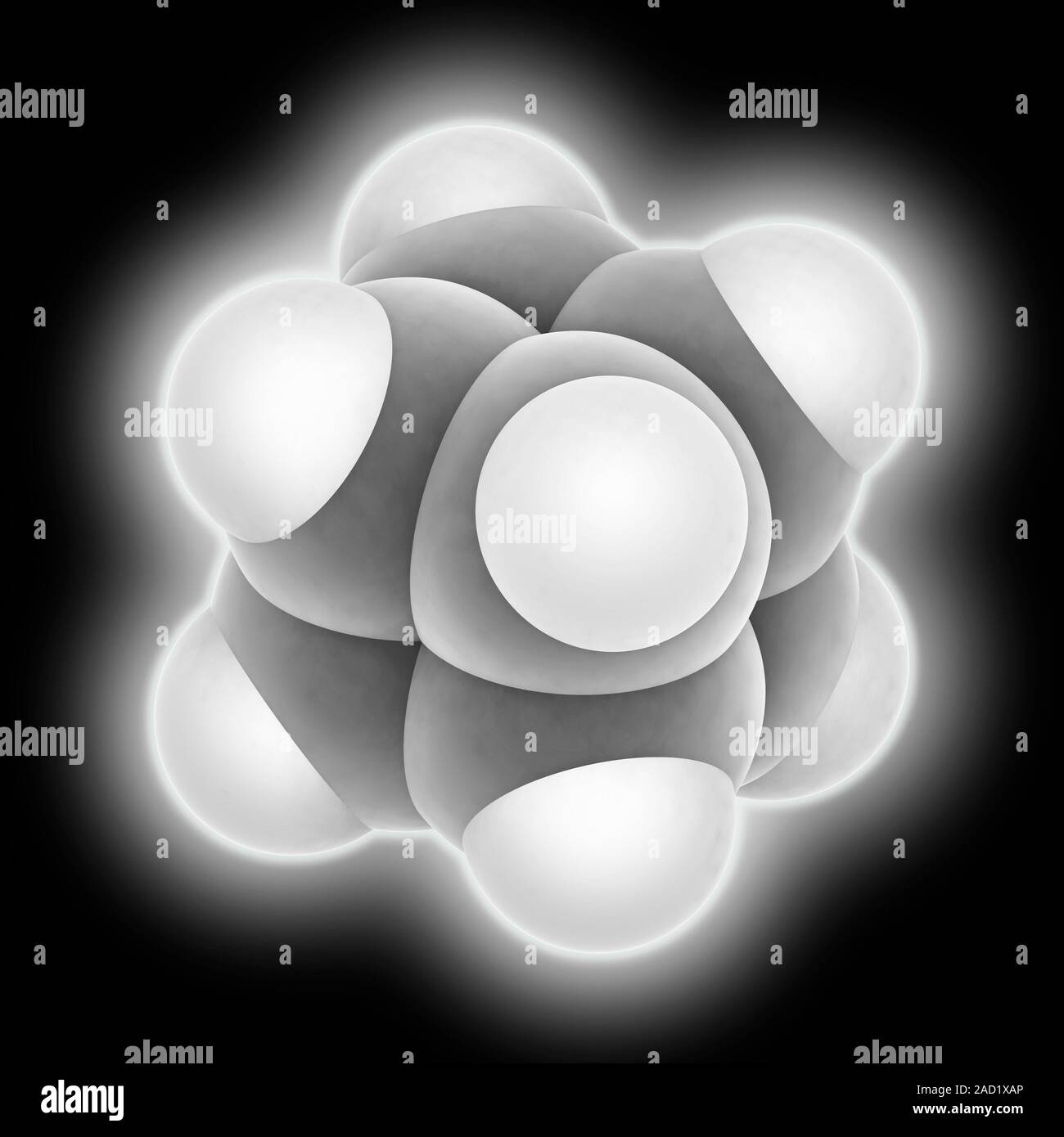 Cubane. Molecular model of the synthetic hydrocarbon cubane (C8.H8 ...