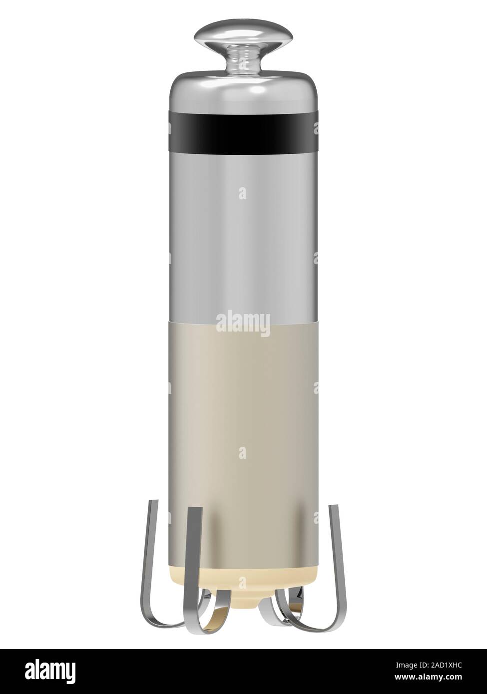 Computer artwork showing a leadless pacemaker. These are single-chamber ...