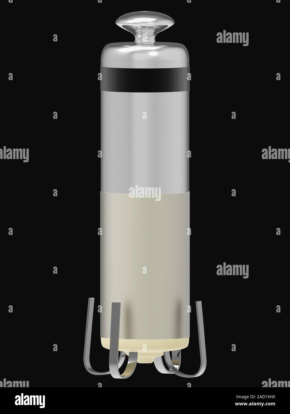 Computer artwork showing a leadless pacemaker. These are single-chamber ...