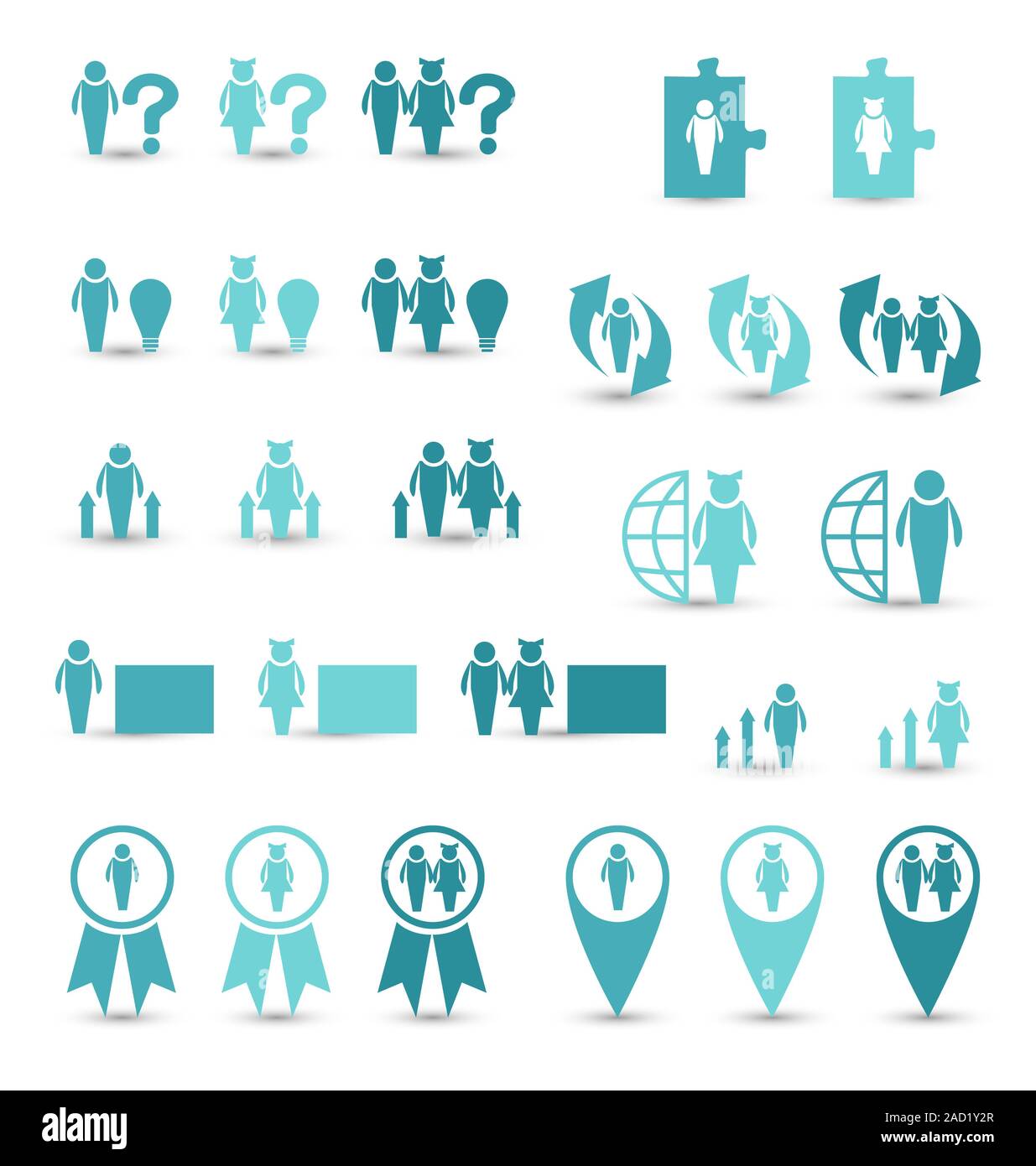 Human icons set hi-res stock photography and images - Alamy