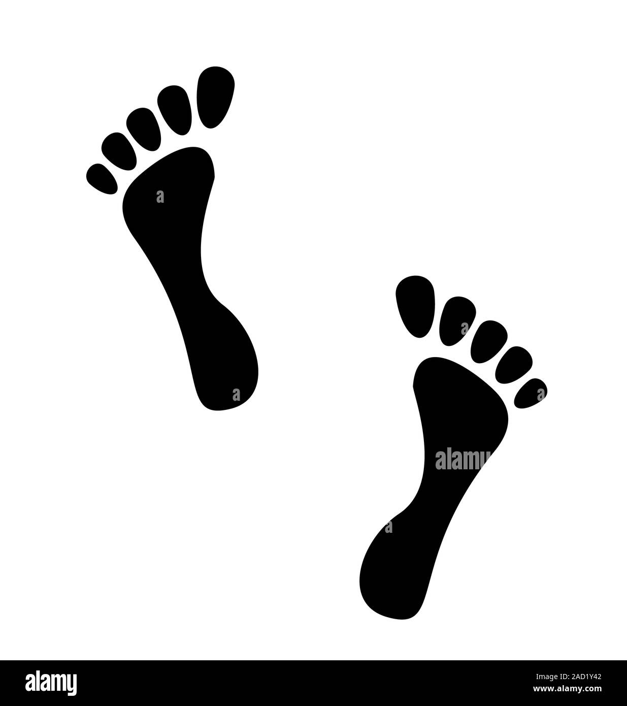 Black human footprints isolated on white background Stock Photo - Alamy