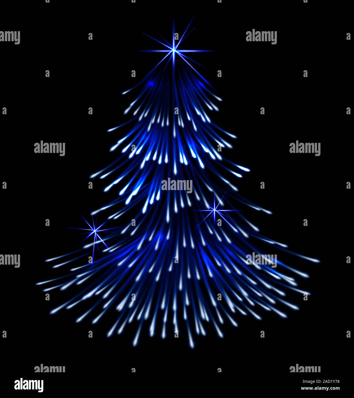 Blue spruce fir christmas trace fireworks Stock Photo - Alamy