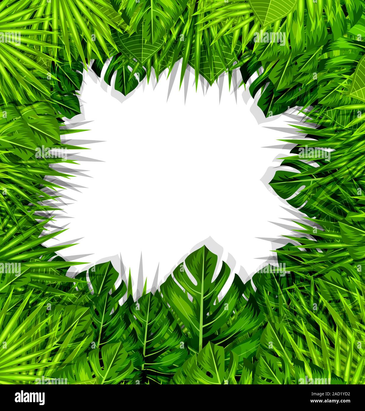 Summer Fresh Background with Green Tropical Leaves Stock Photo - Alamy