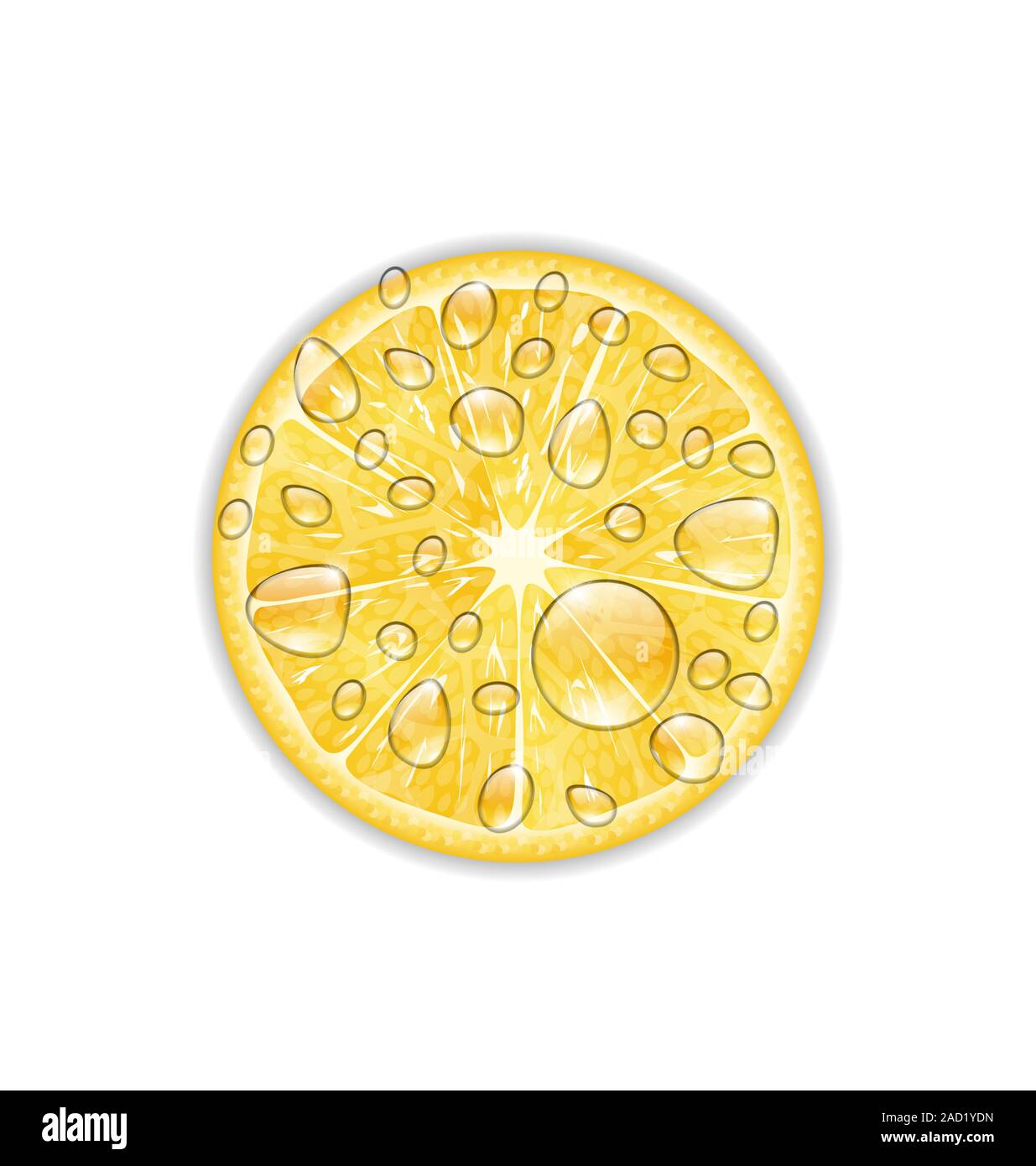 Photo Realistic Slice of Lemon Stock Photo - Alamy