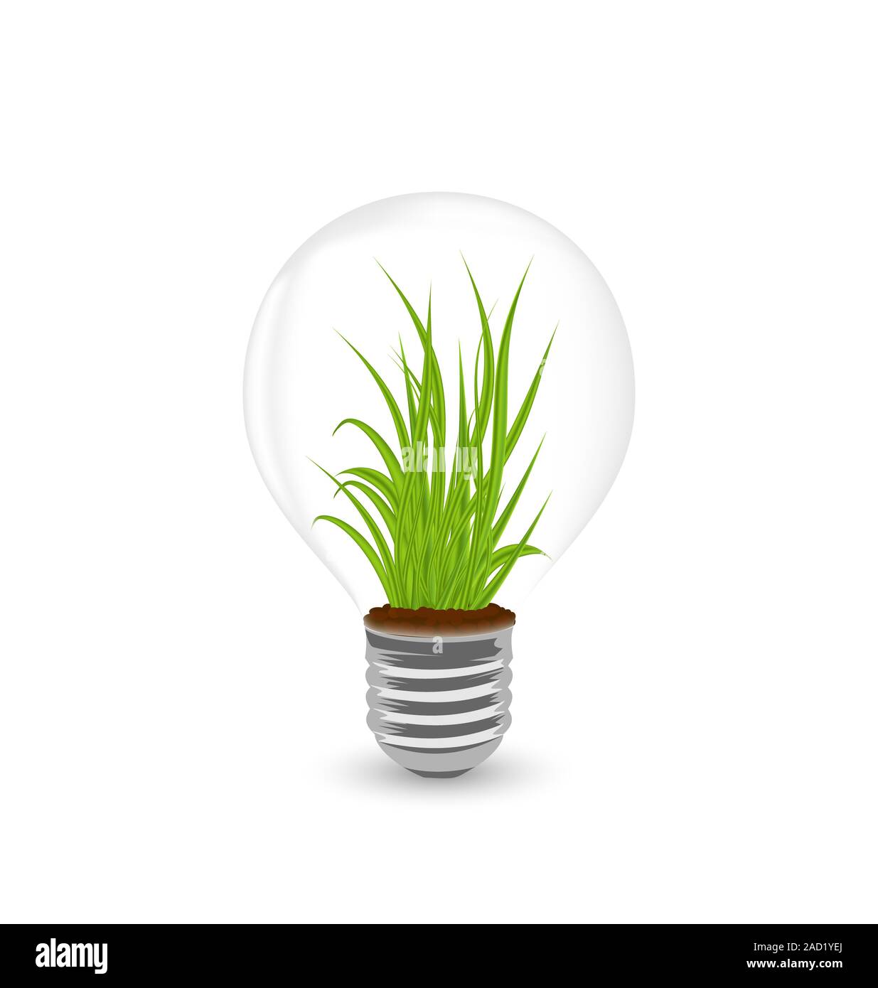 Lamp with grass inside isolated on white background Stock Photo - Alamy