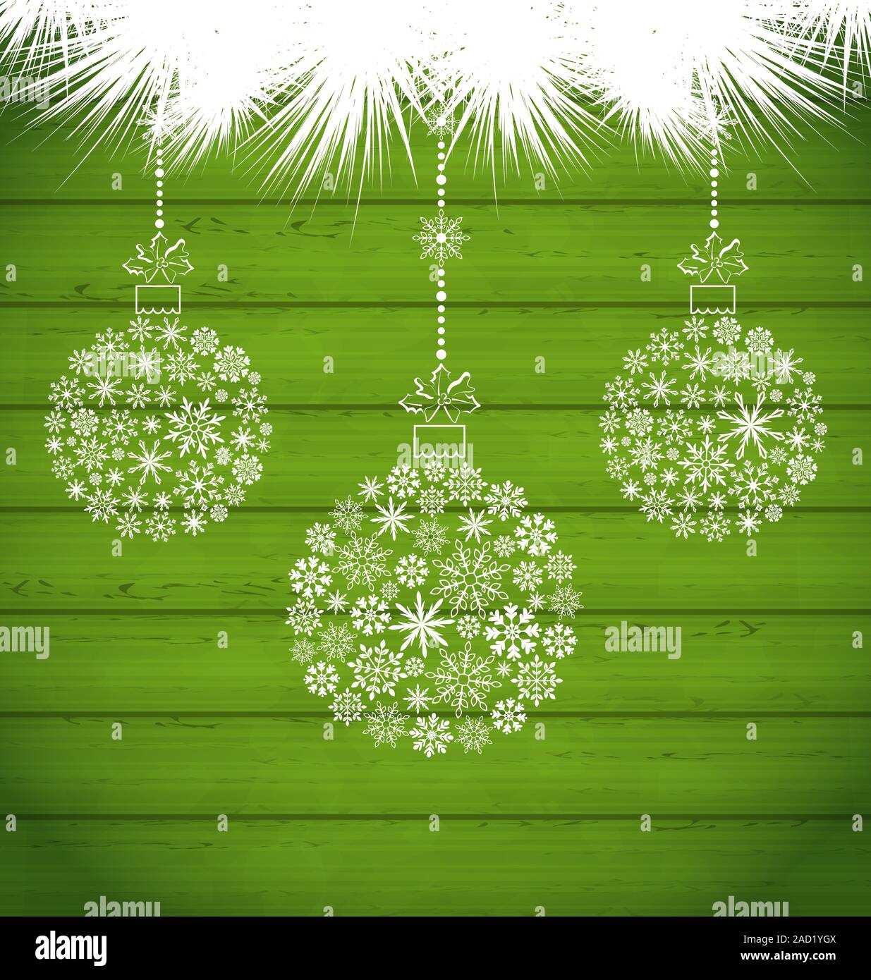 Christmas Balls Made in Snowflakes Stock Photo - Alamy