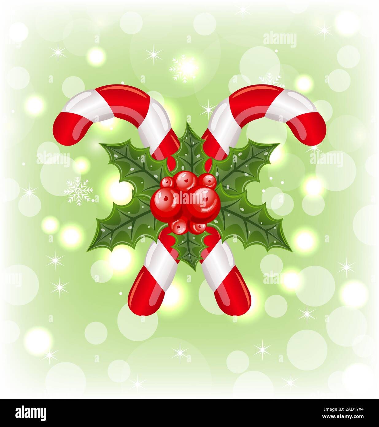 Holly berry candy cane Cut Out Stock Images & Pictures - Alamy