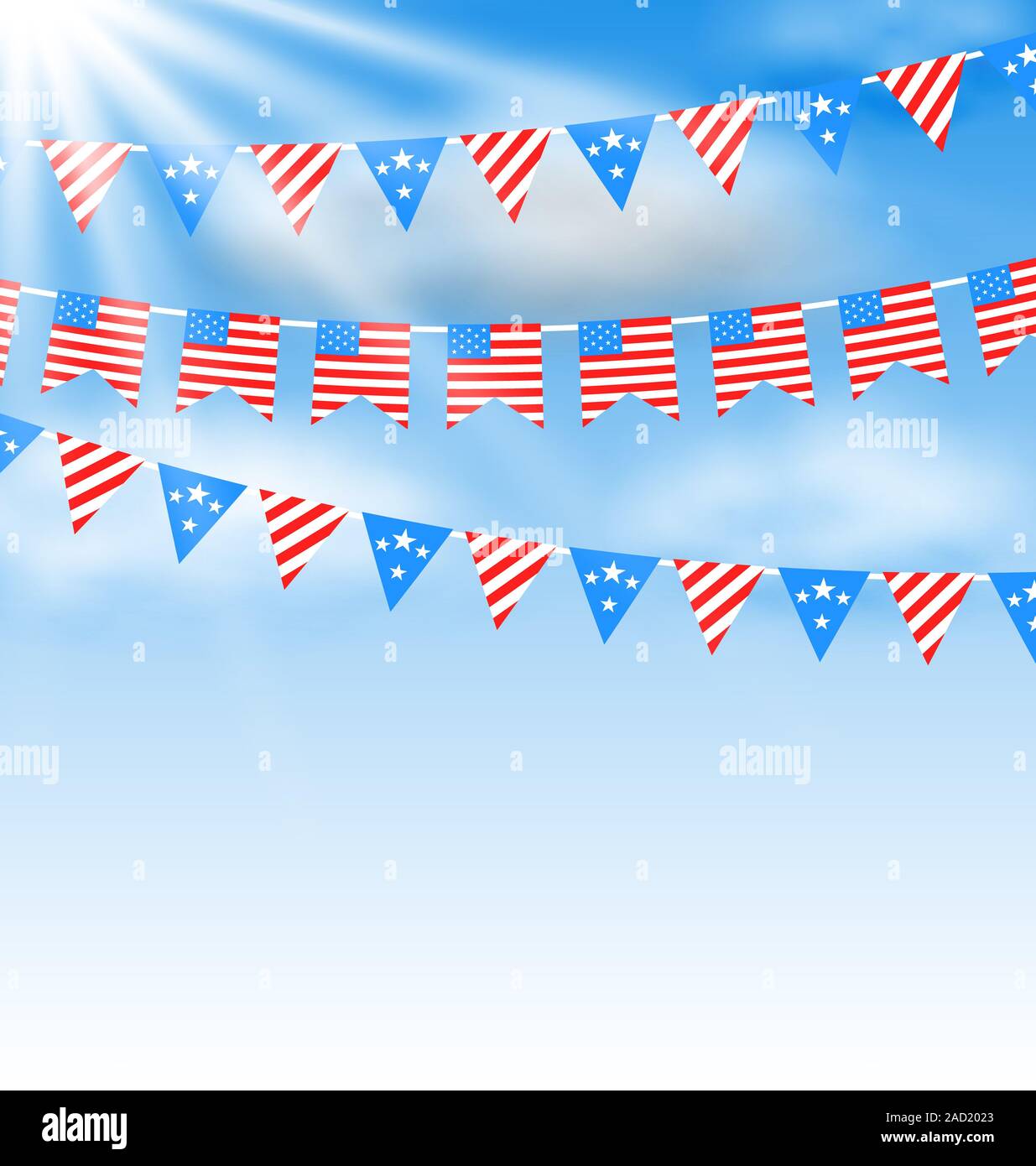 Bunting Garlands in Traditional American Colors Stock Photo - Alamy