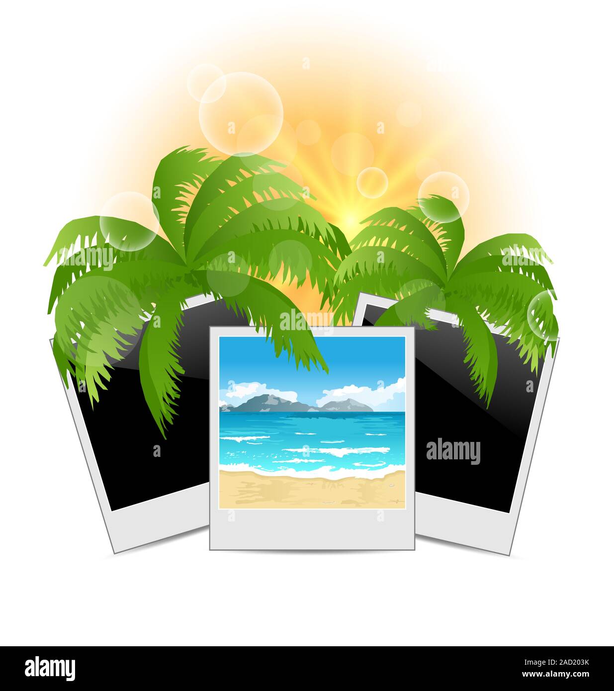 Summertime background with set photo frames Stock Photo - Alamy