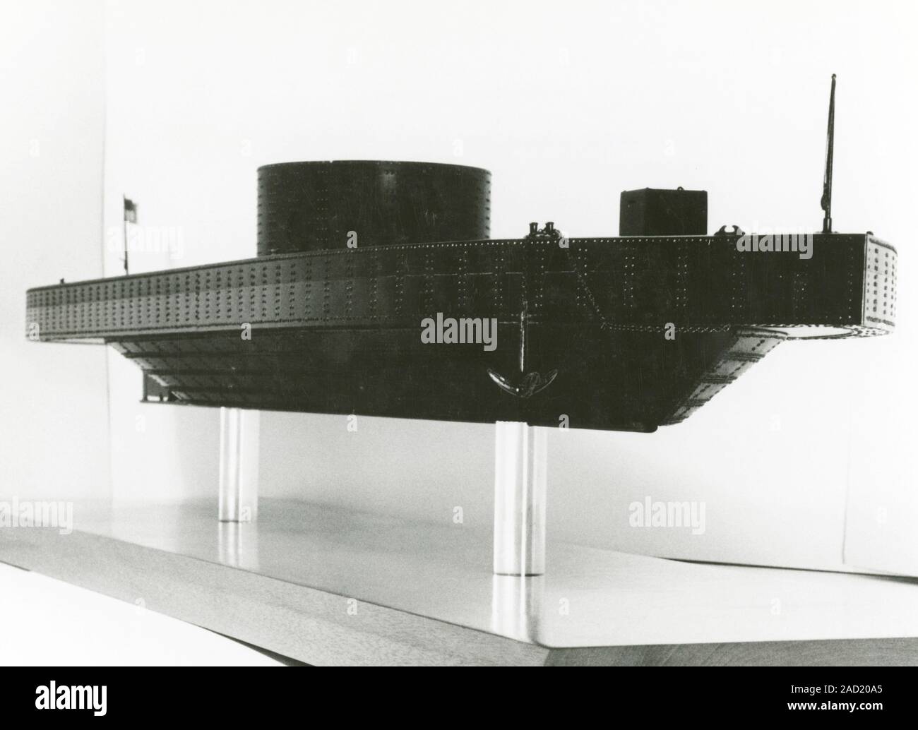 Model of ironclad warship USS Monitor. USS Monitor was the first ...